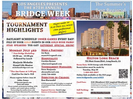 ACBL District 23, Los Angeles County, California, USA