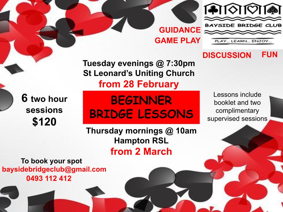 Bayside Bridge Club, Hampton, Victoria, Australia