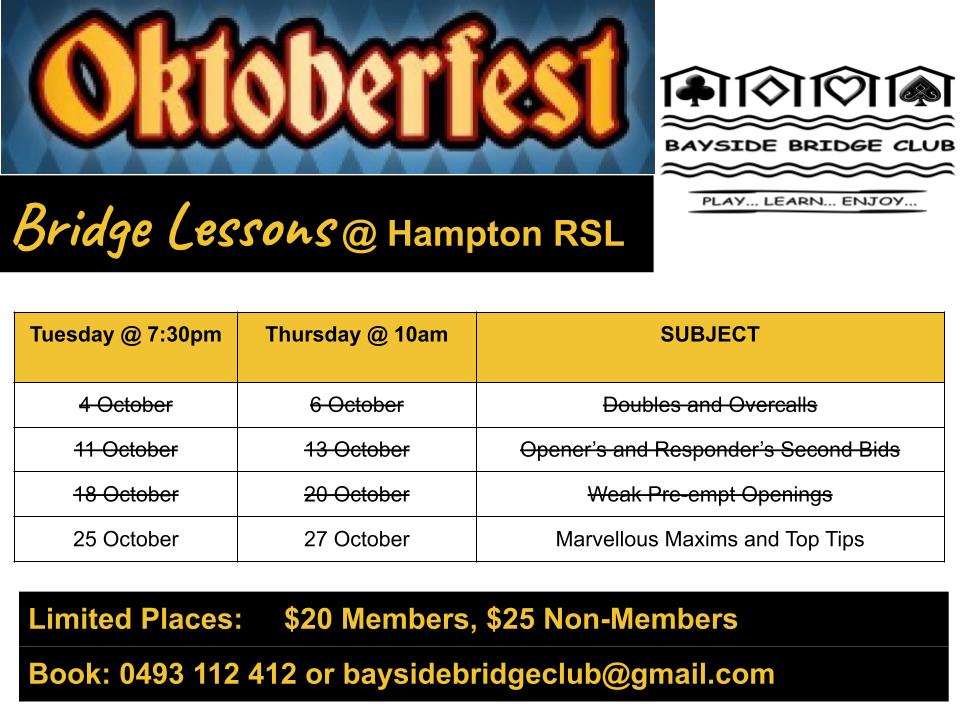 Bayside Bridge Club, Hampton, Victoria, Australia